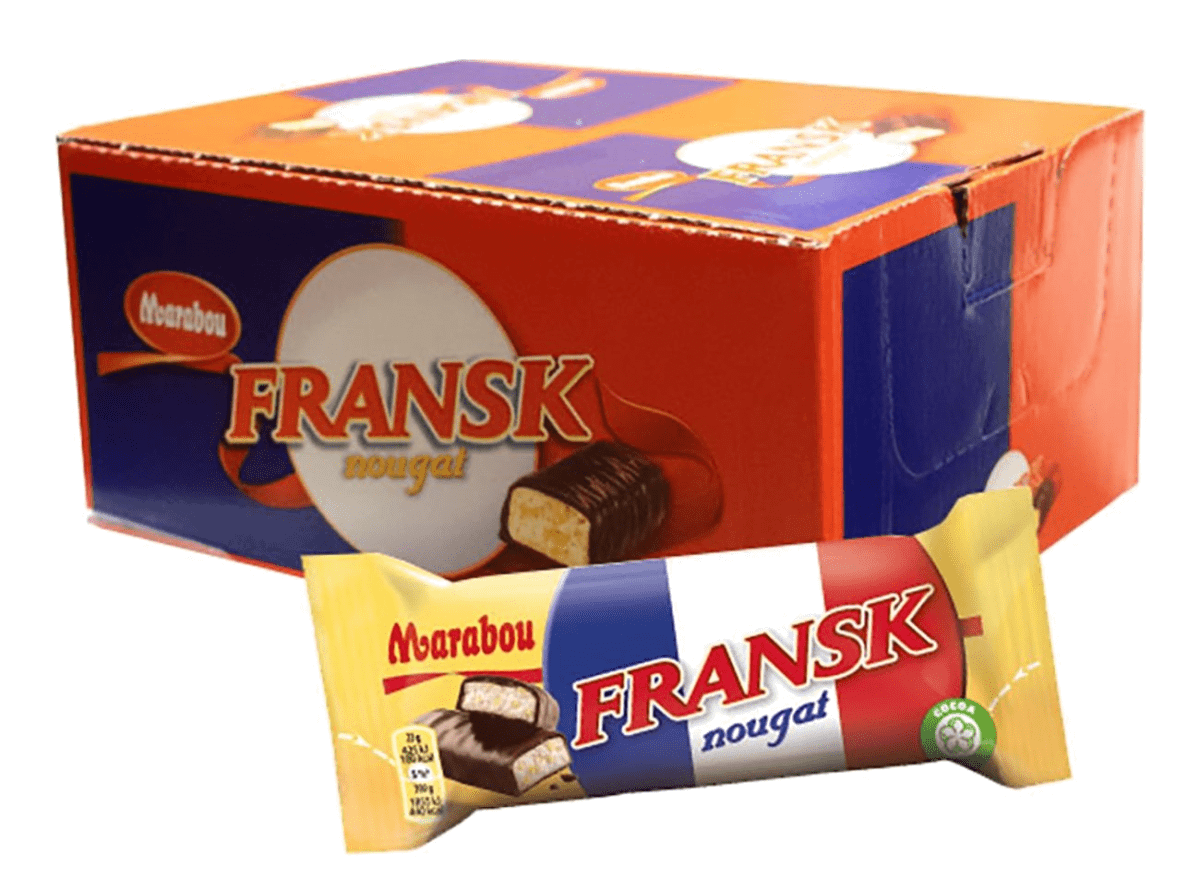 Marabou Fransk Nougat Dubbel 46 g 24-pack - Godis & Livs - Lekochgott.se