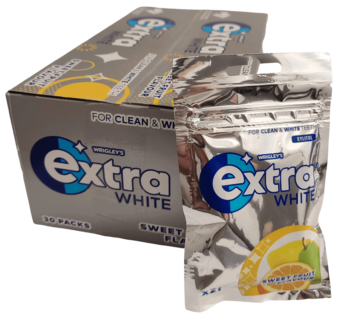 Extra White Sweet Fruit Tuggummipåse 29g 30-Pack - Godis & Livs ...