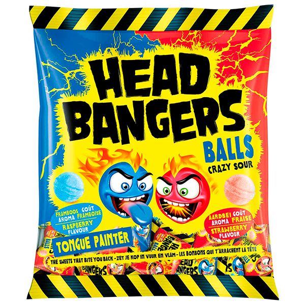 Head Bangers Balls Crazy Sour Tongue Painter Strawberry & Raspberry 135 ...